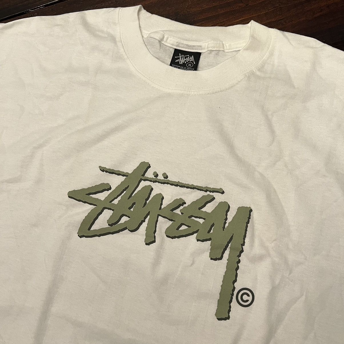 Stussy Vintage Stussy Script Olive Clay Green Tee Shirt | Grailed