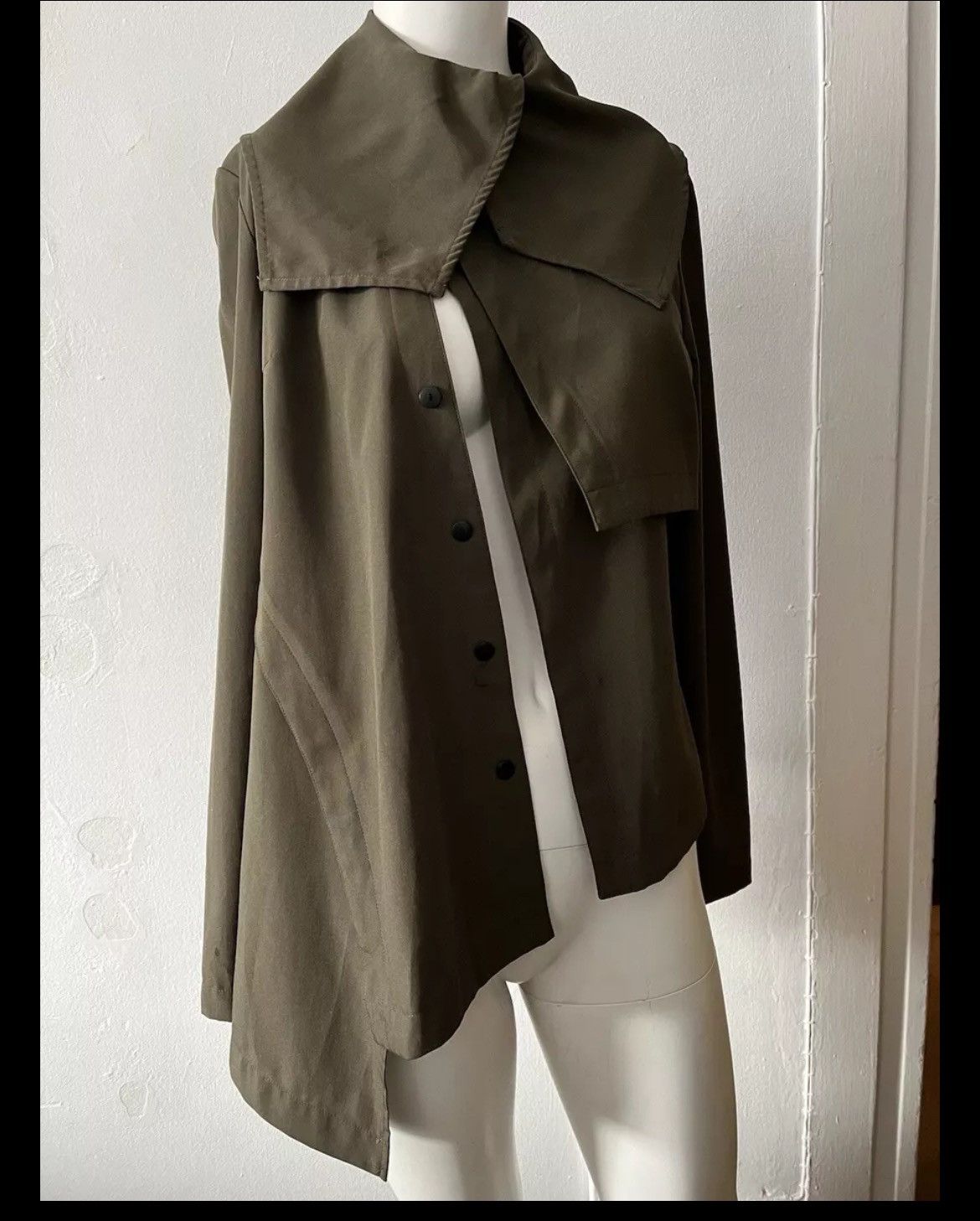 Japanese Brand Ohlala Japanese accole army green streetwear cape jacket ...