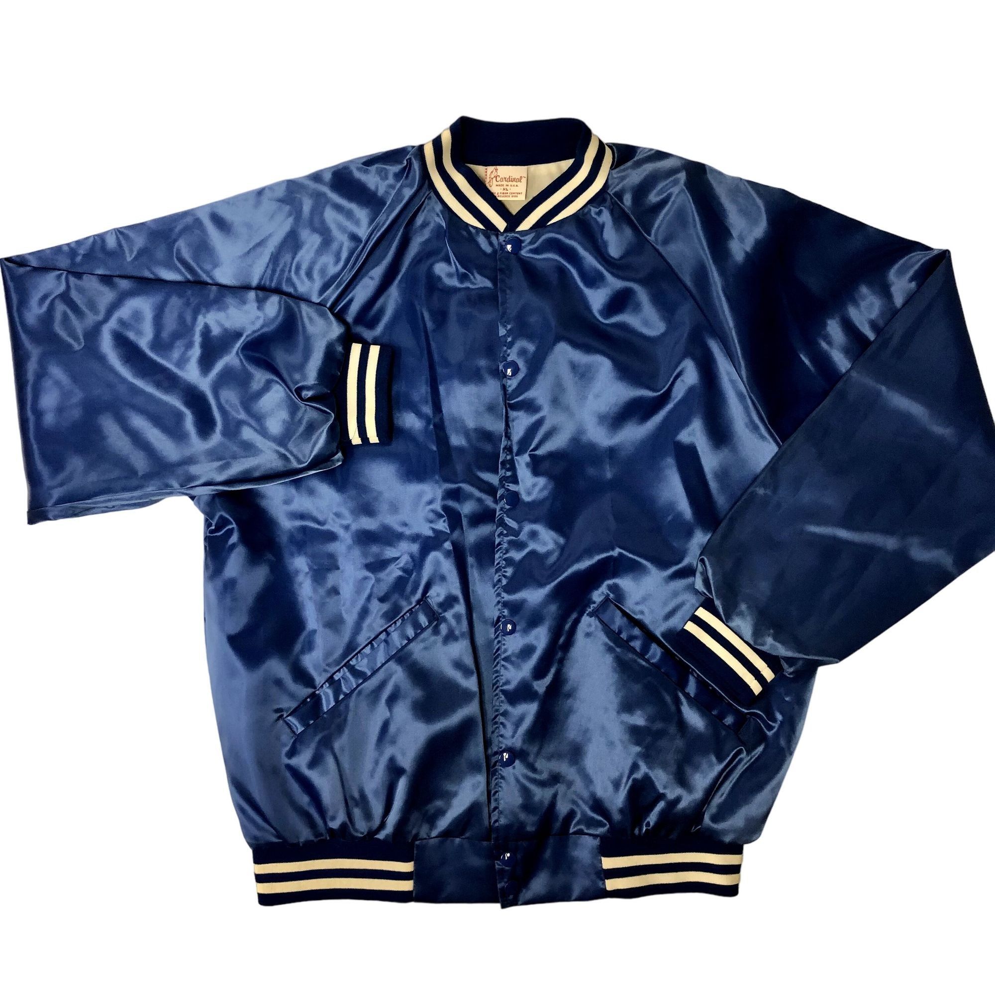 Unkwn NOS New 80's Cardinal SHINY Satin Bomber Baseball Jacket XL | Grailed