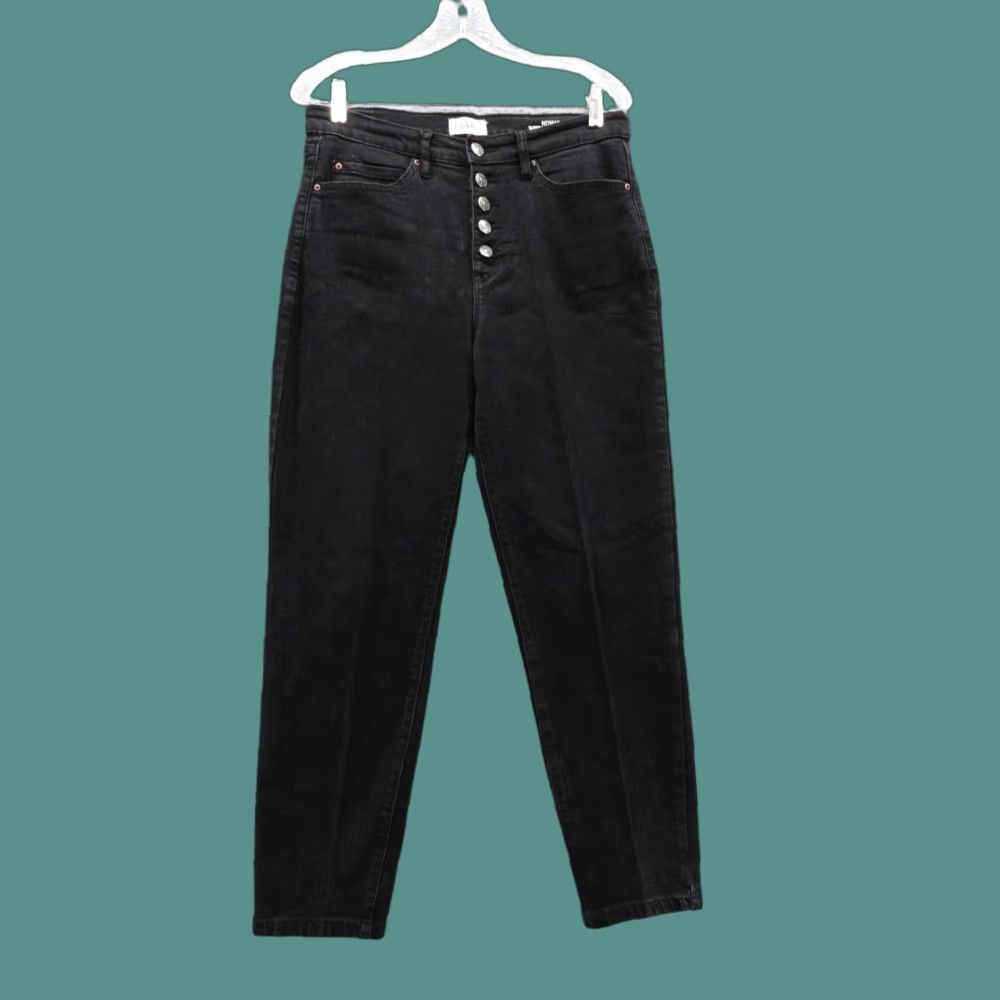 Nicole Miller Nicole Miller Nomad Super High Rise Taper Jeans 8 Black ...
