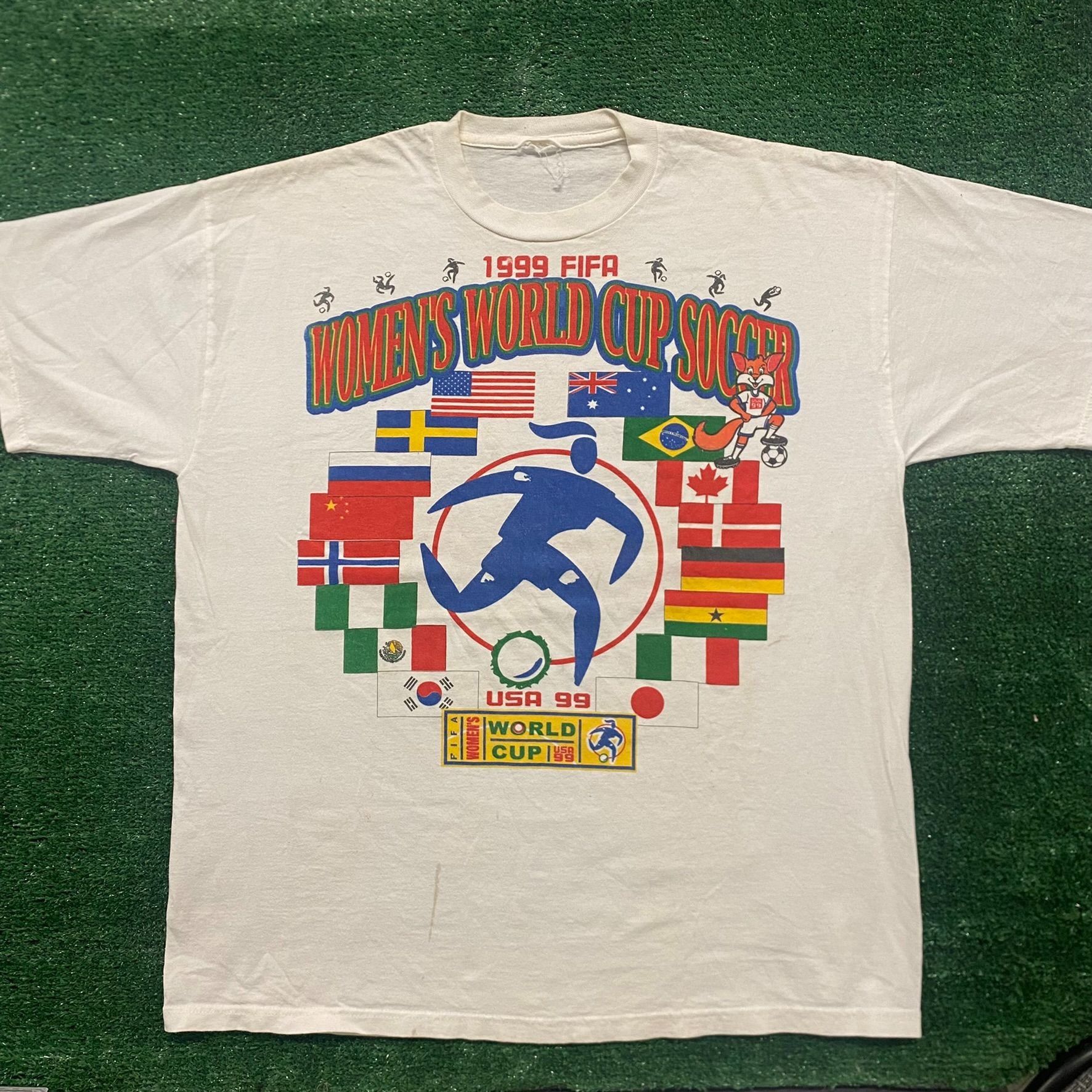 Fifa World Cup × Made In Usa × Vintage Vintage 90s Essential FIFA Women's World Cup Soccer T ...