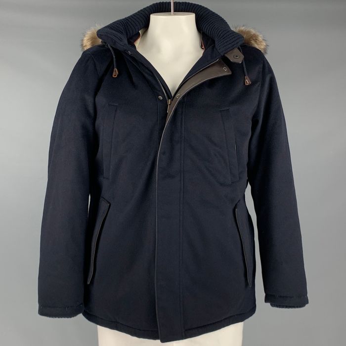 Loro Piana Navy Cashmere Zip & Snaps Jacket | Grailed