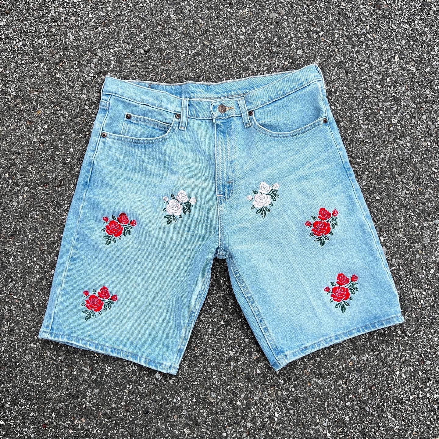 Prolific Flower Floral Denim Shorts Jorts | Grailed