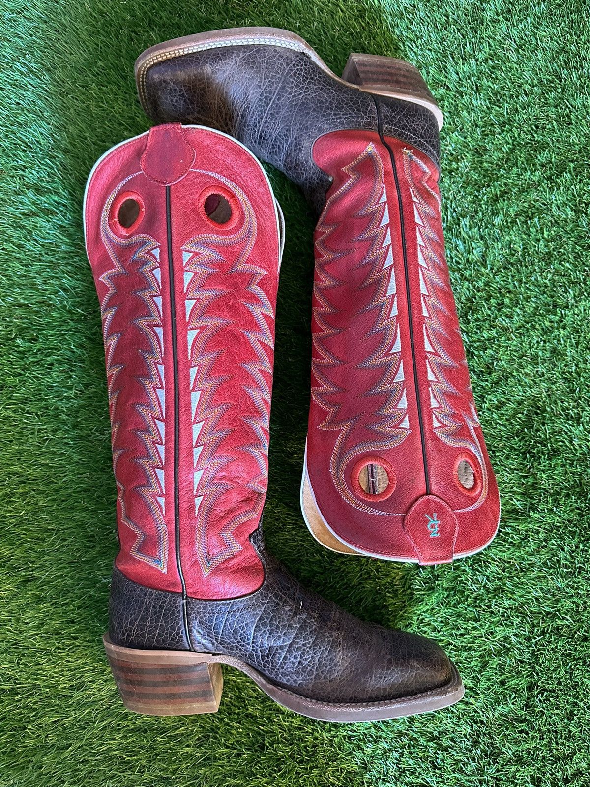 Tony Lama TONY LAMA ROSSTON SQUARE TOE WESTERN BUCKAROO COWBOY BOOTS ...