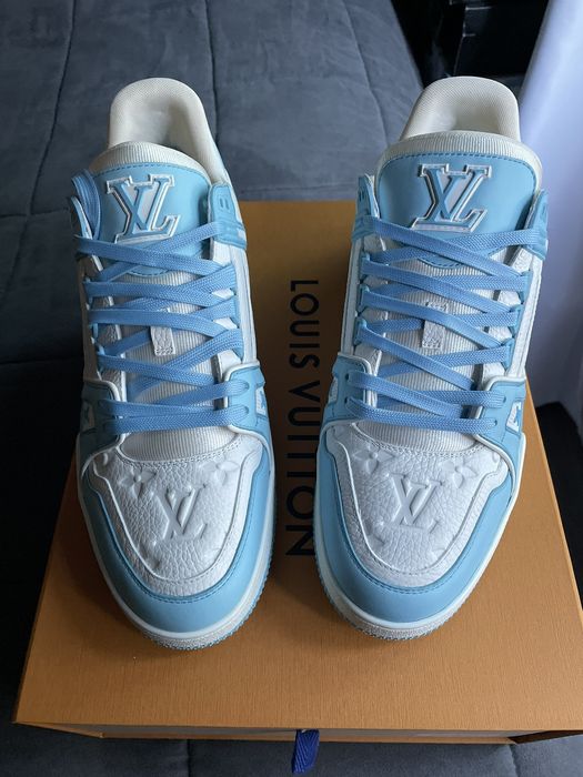 Louis Vuitton Louis Vuitton Sky Blue Monogram Trainer Sneaker | Grailed