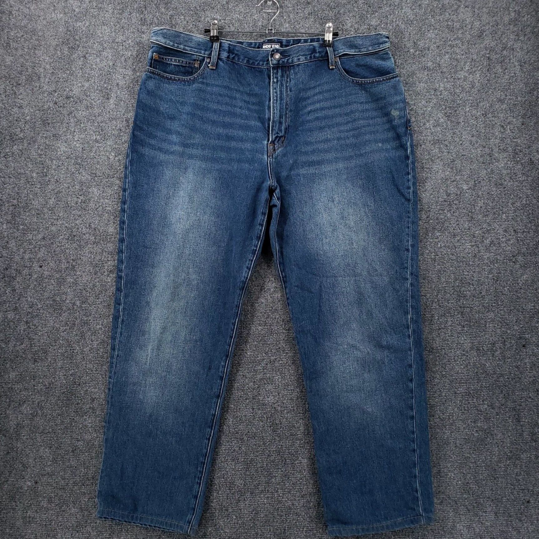 Vintage Lands End Mens 44 Mid Rise Square Rigger Tapered Traditional ...