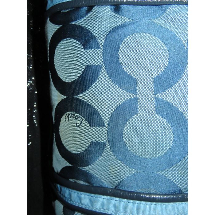 Coach Coach Poppy Blue OP Art C Logo Signature Graffiti Glam Handb ...