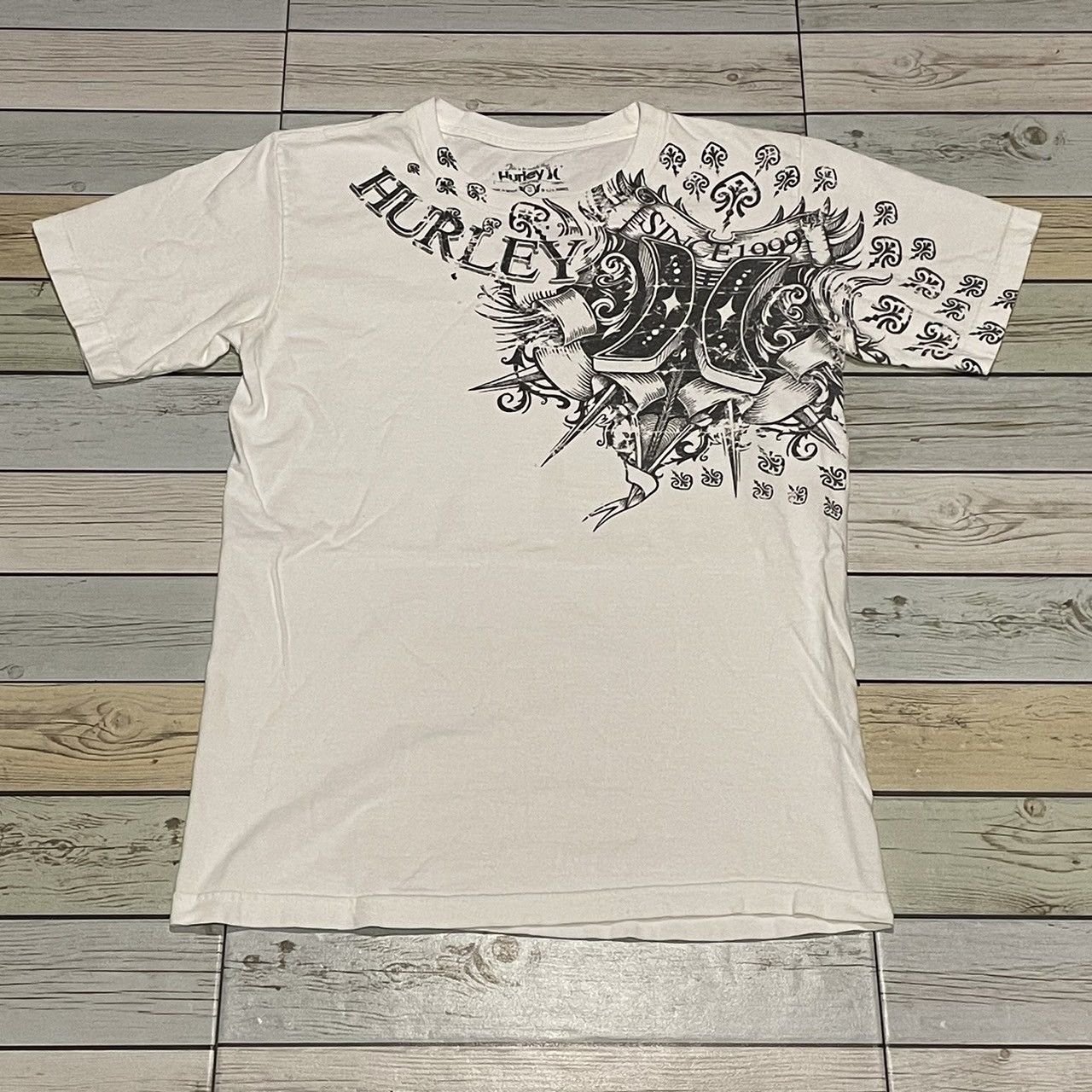 Hurley Rare Hurley Wings Cross Tee Y2K Affliction Style | Grailed