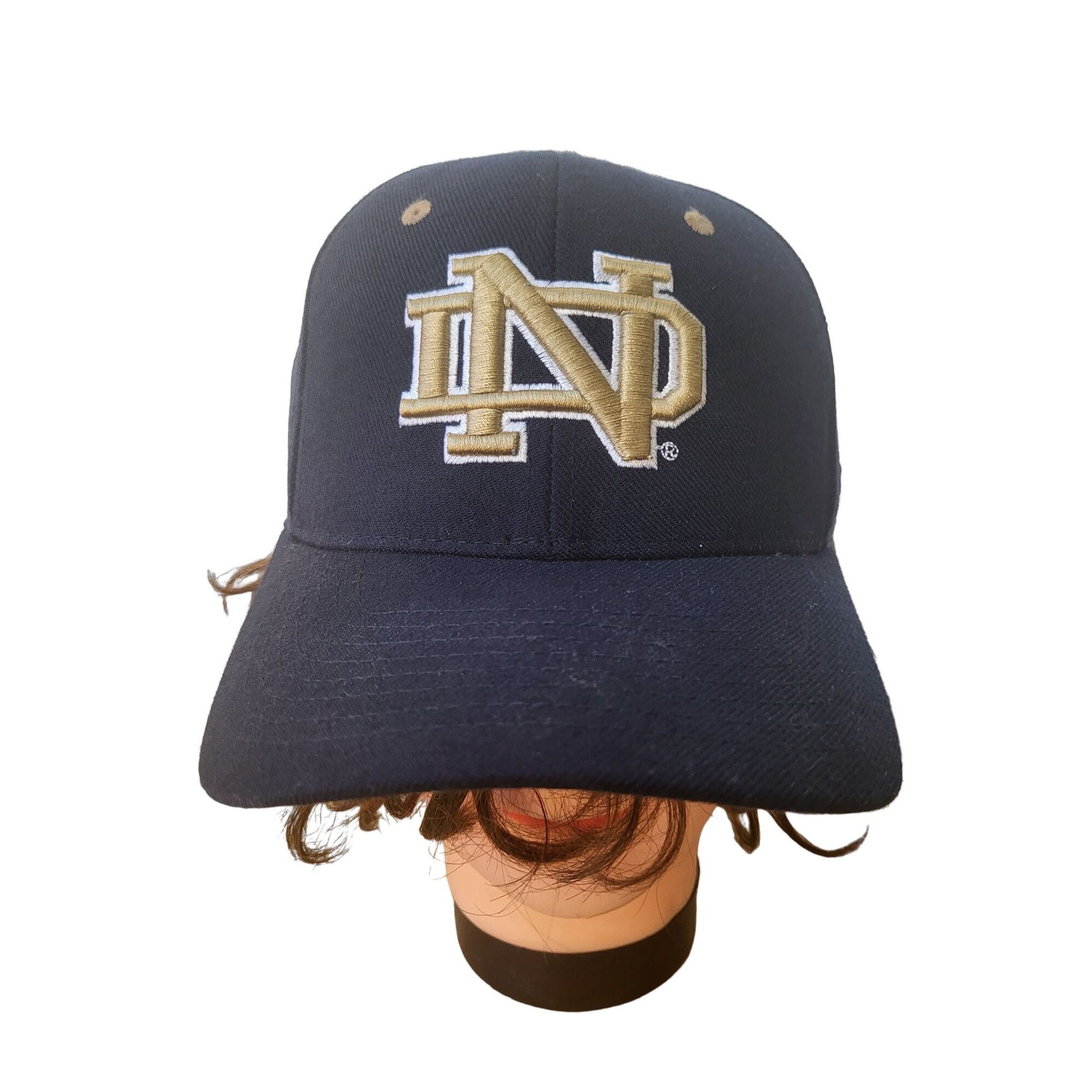 Zephyr NCAA Zephyr Fitted Hat Sz 7 1/8 Notre Dame Blue And Metallic ...