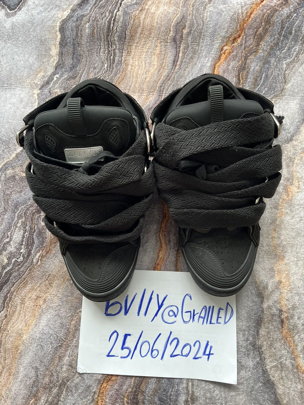 Lanvin × Streetwear LANVIN Triple Black Curb Sneaker | Grailed