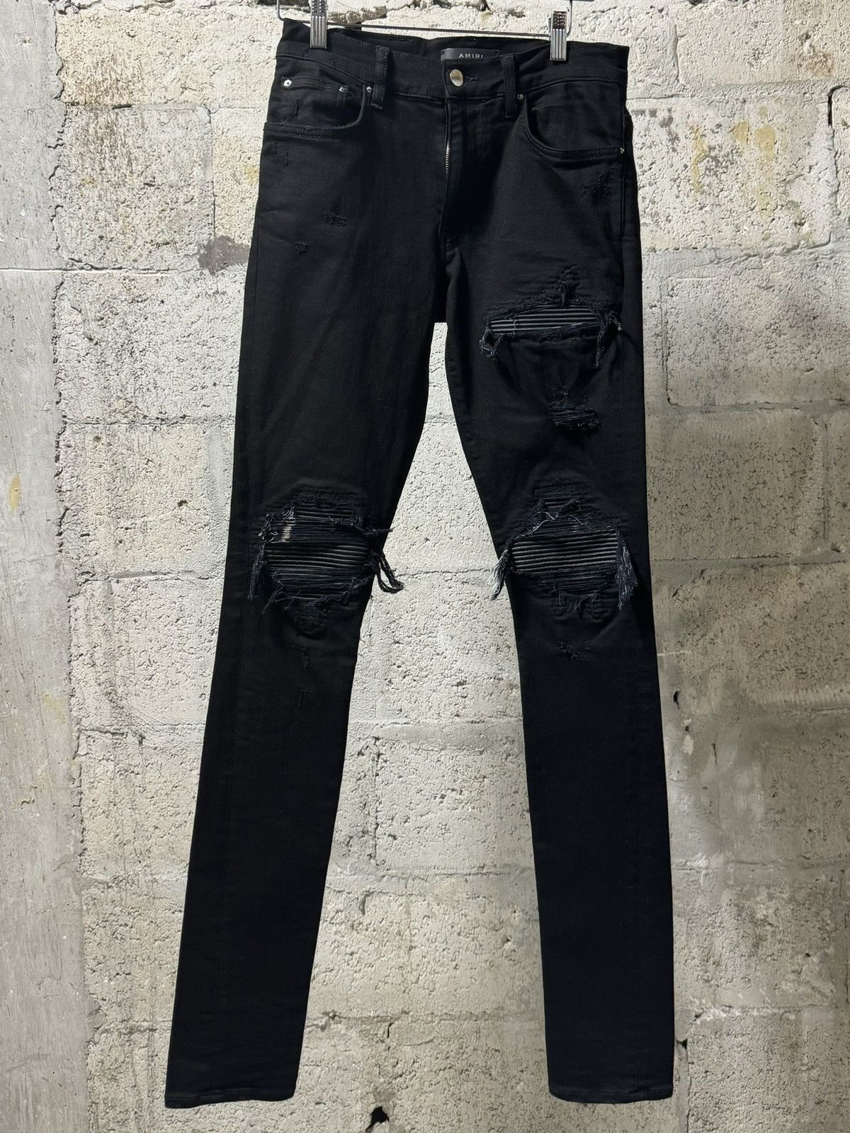 Amiri AMIRI Mx1 Black Patch Jeans | Grailed