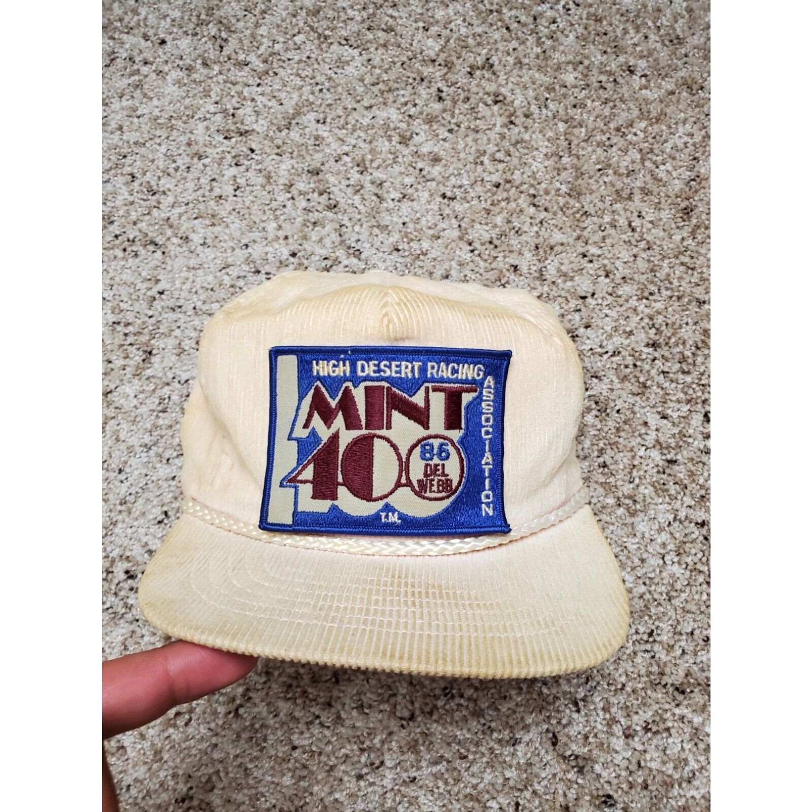 Lotto Vintage 80s Mint 400 Race Hat Cap Pink Corduroy Zip Back 1986 ...