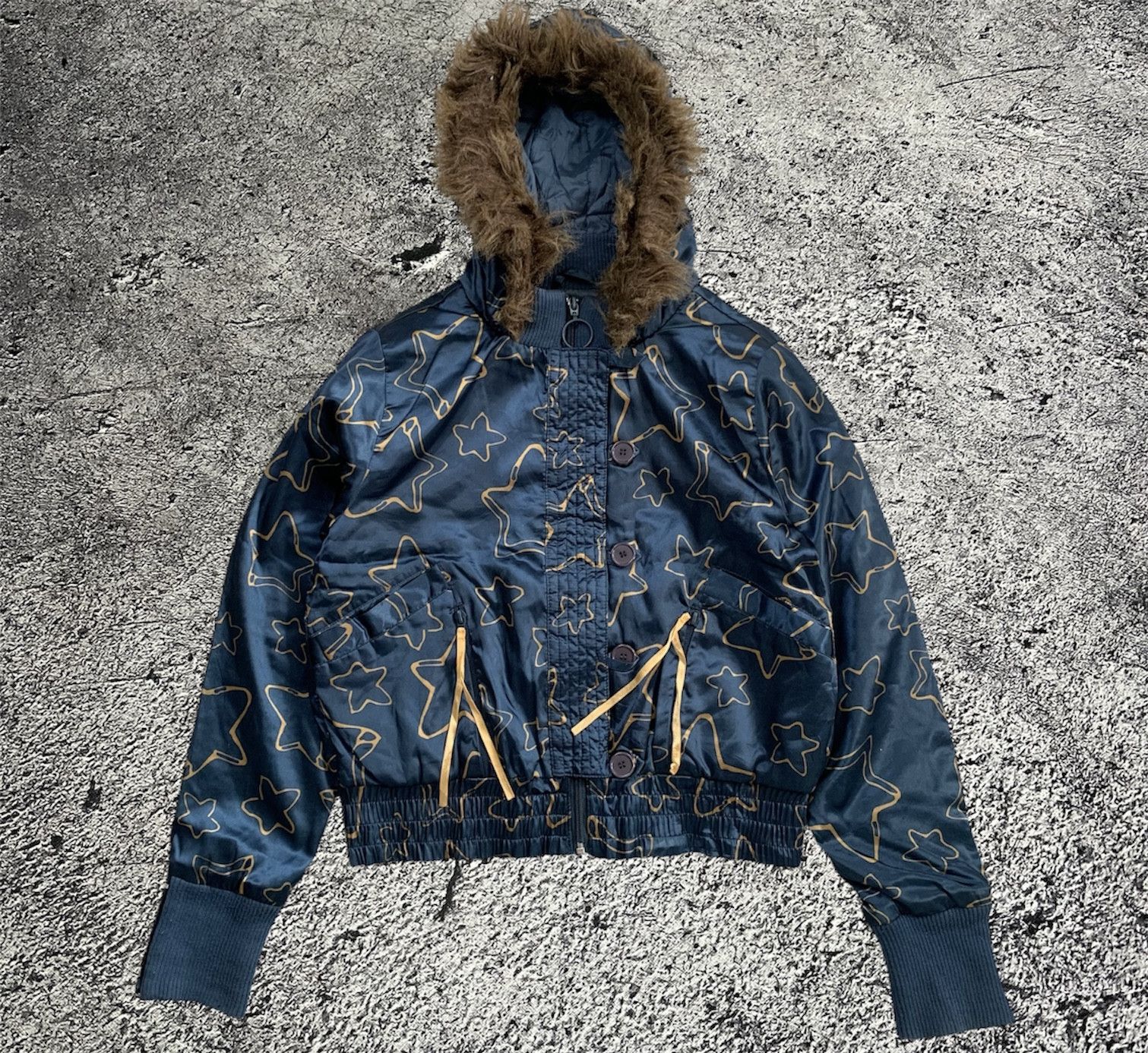 Streetwear × Stussy × Vintage 2000s Stussy N2B Raccoon Fur Jacket opium ...