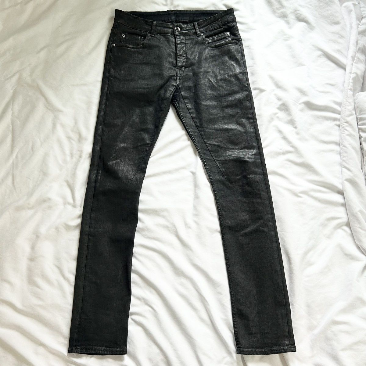 Rick Owens × Rick Owens Drkshdw Detroit Waxed Denim Jeans | Grailed