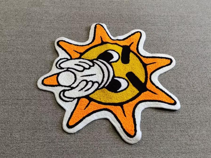 Custom Chief Keef Sosa Glo Gang Sun Logo Wool Thread Carpet | Grailed