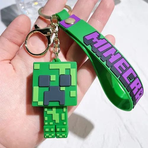 Rubber Keychain Classic Game Minecraft Figure Model Toys Keychain | Grailed