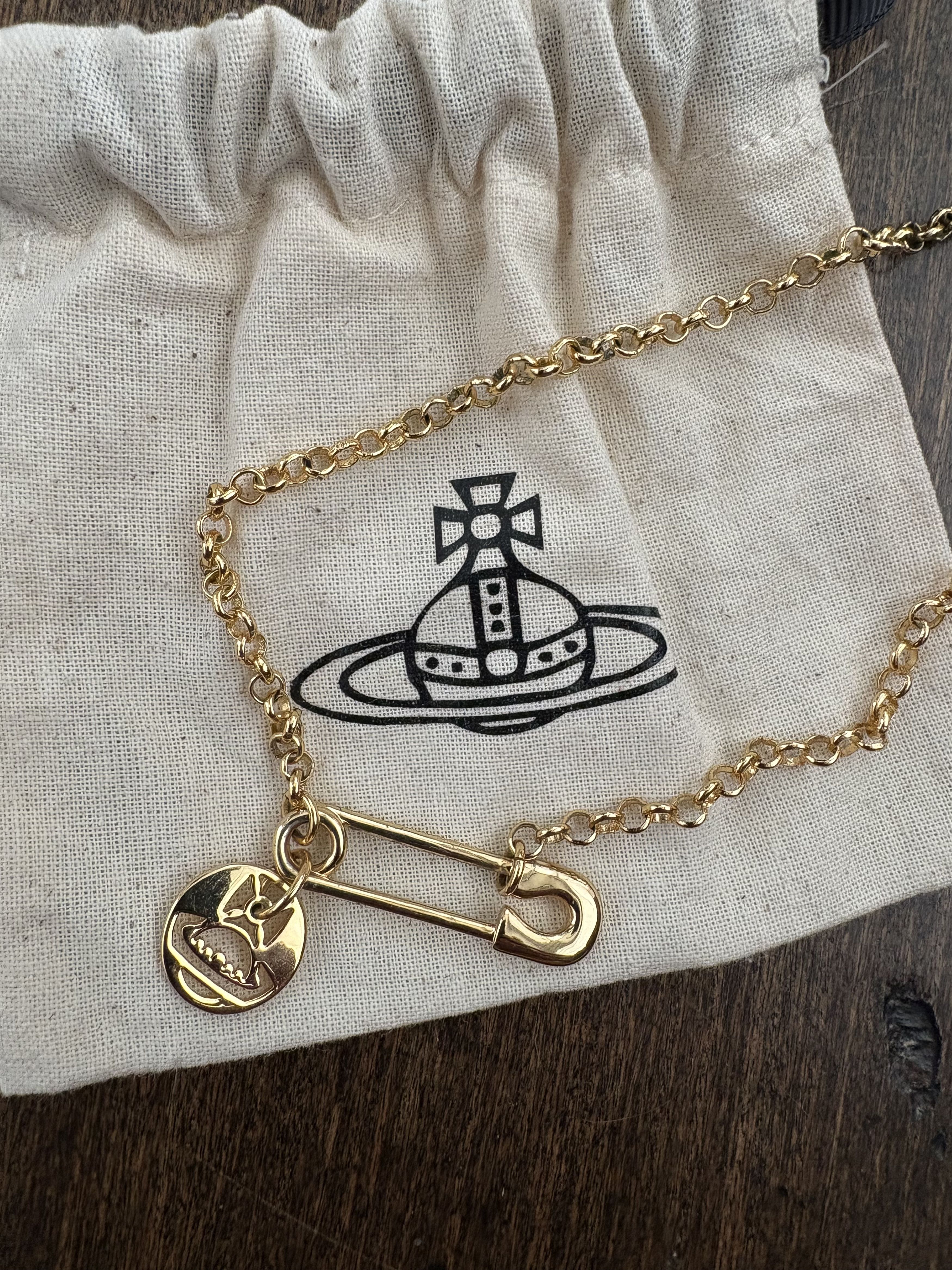 Vivienne Westwood Vivienne Westwood Gold Safety Pin Necklace | Grailed