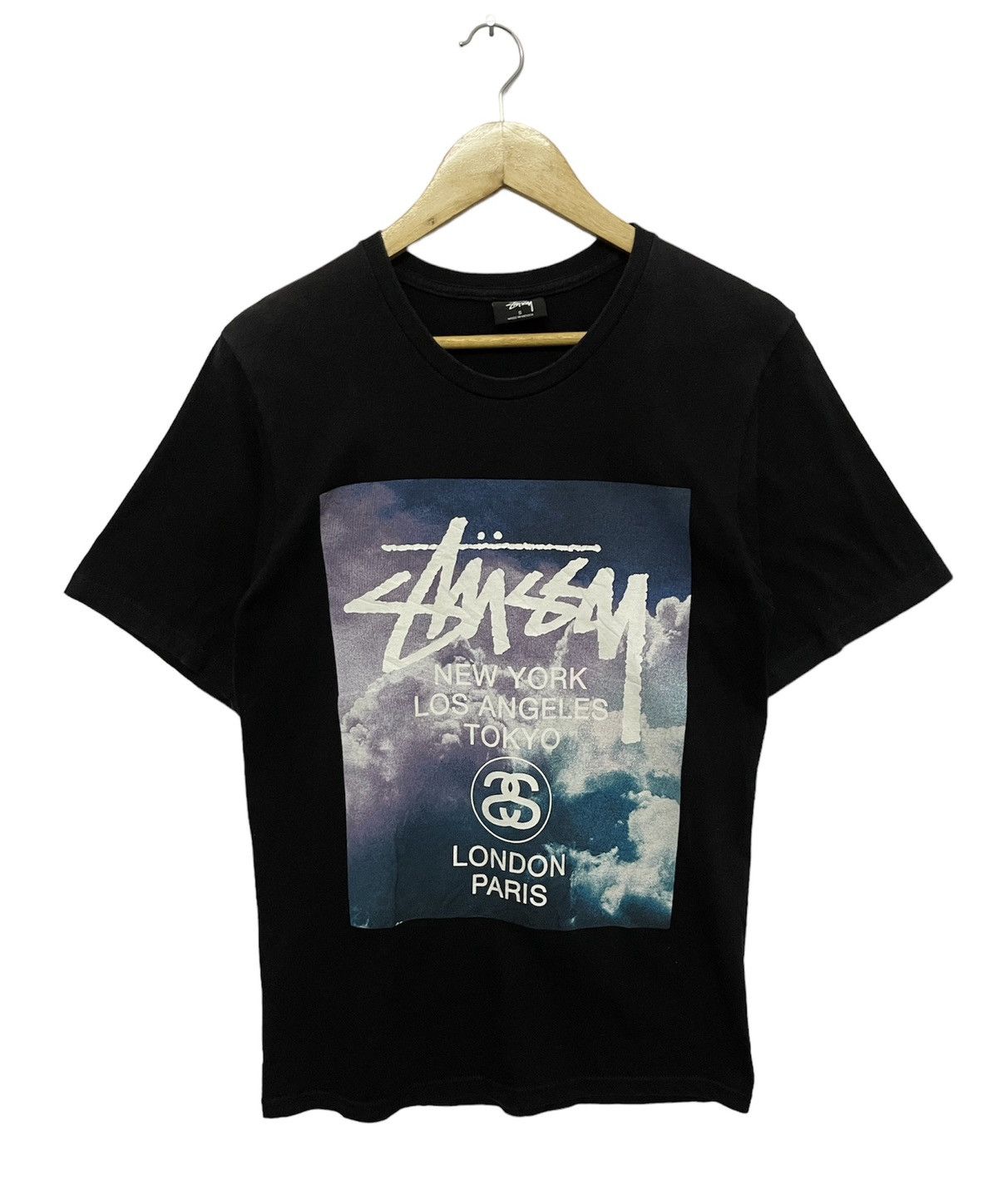 Streetwear × Stussy Stussy Photo Tee Cloud T-shirt Black | Grailed