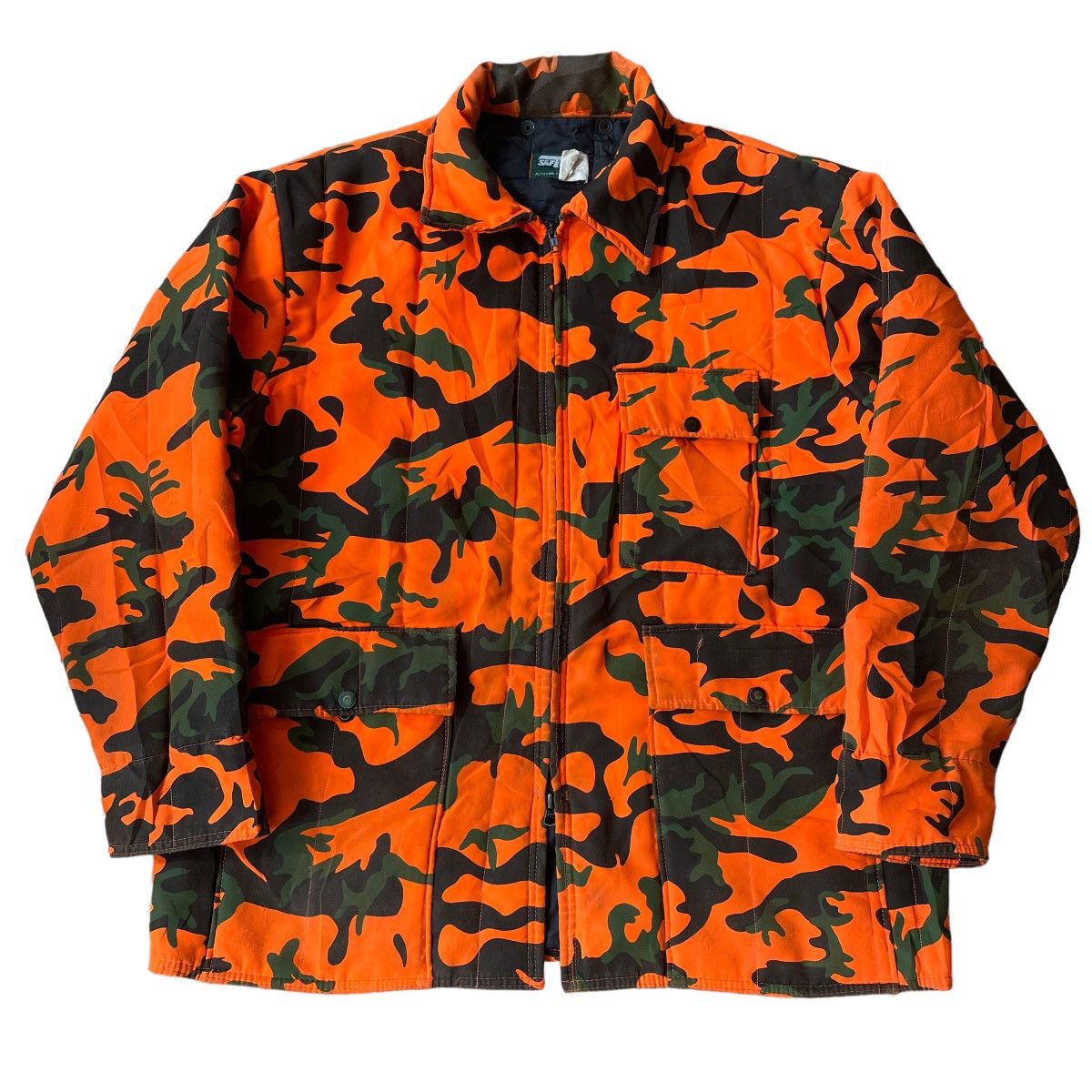 Vintage Vintage Orange Camo Cargo Chore Jacket | Grailed