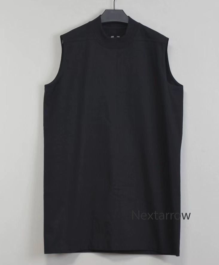 Rick Owens Rick owens main line tank top pure black cot 2408-Nextarrow ...