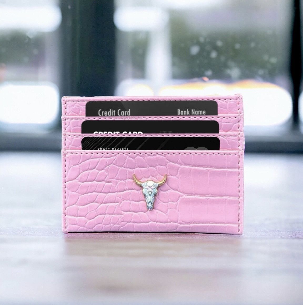 Handmade Bull Head Pattern Slim Crocodile Card Holder Wallet. | Grailed