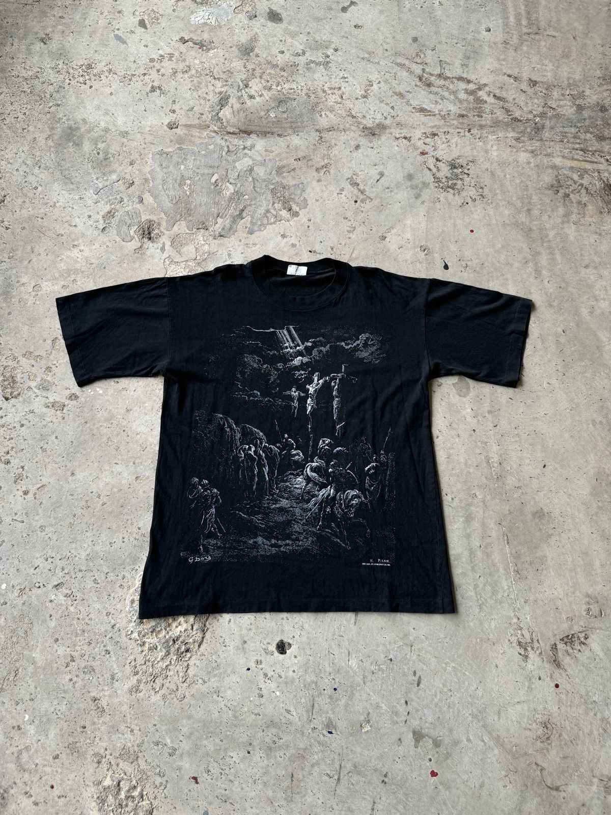 Vintage *RARE* 1990s Gustave Dore H.Pisan Jesus Crucifixion shirt | Grailed