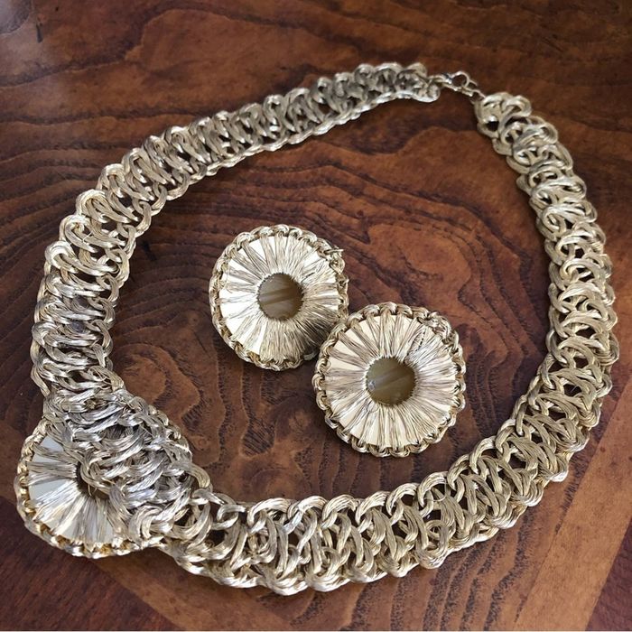 Vintage Vintage hand crafted braided gold wire jewelry set | Grailed