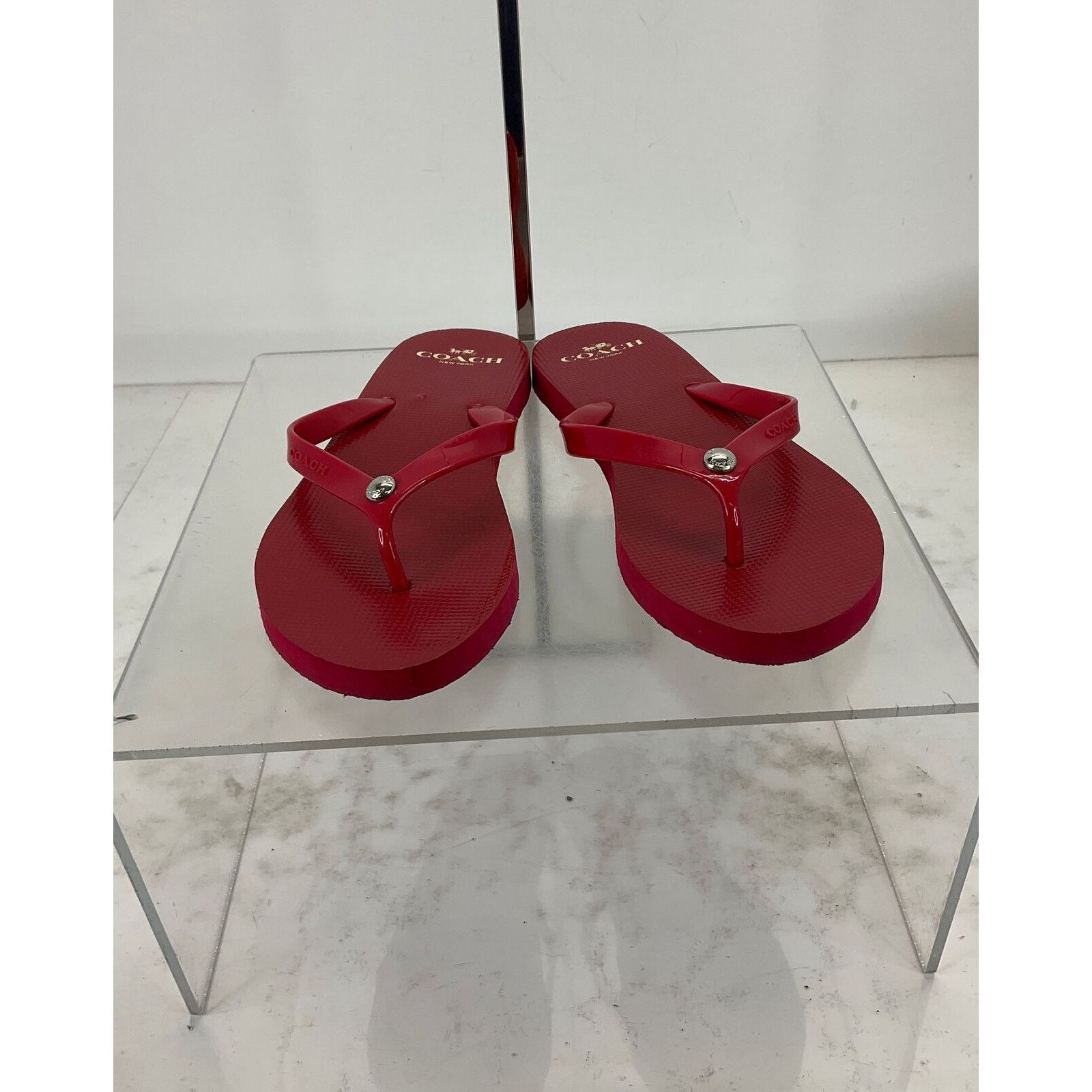 Coach Coach Red Rubber Flat Thong Flip Flop Sandals 10B | Grailed