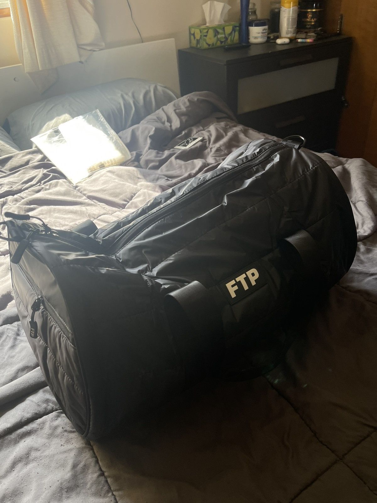 Fuck The Population FTP Puffer Duffel Bag | Grailed