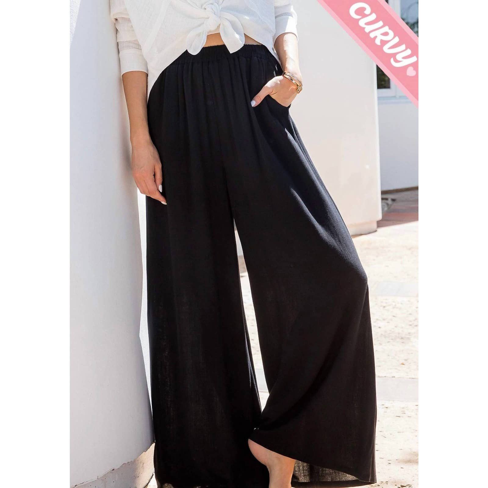 Designer SWEET LOVELY BY JEN Wide Leg Pant Curvy In Black | Grailed