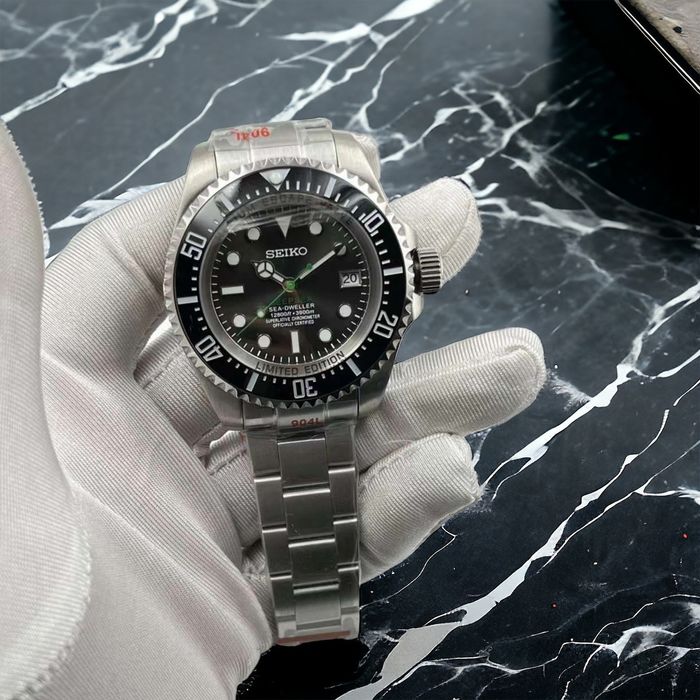 Seiko Seiko Mod Submariner Sea-Dweller Black 41mm Steel Watch | Grailed
