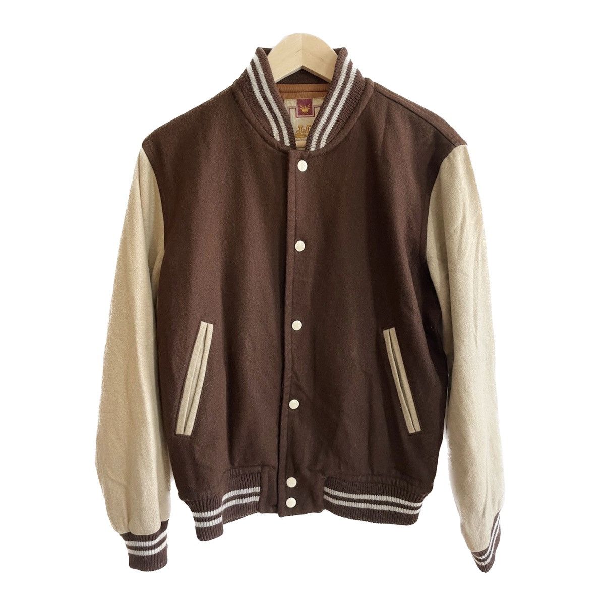 Japanese Brand × Varsity Jacket × Vintage J&C Haward Mocha Brown Wool ...