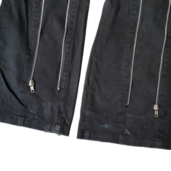 If Six Was Nine Mad Punk Multi Zip Poem Bondage Flared Pants | Grailed