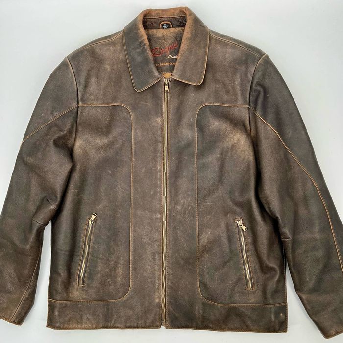 Rogue Rogue Leather Reilly Olmes Vtg Y2K Brown Leather Jacket M | Grailed