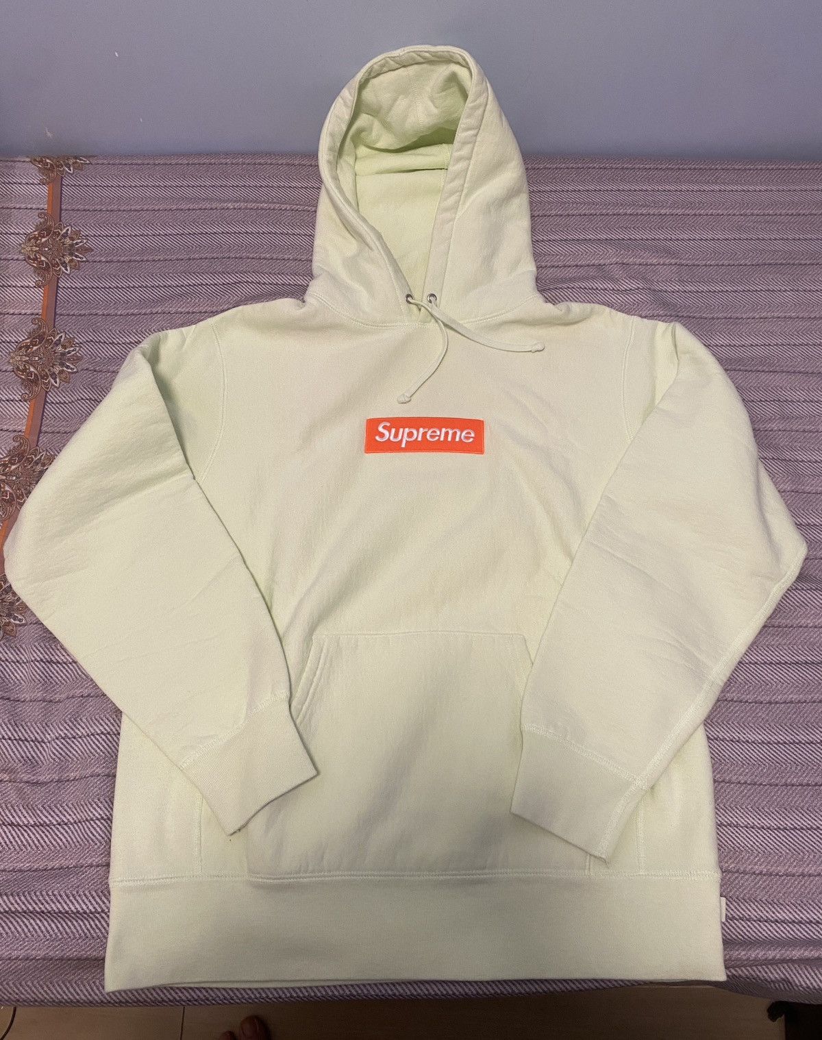 Supreme FW17 Lime Green Box Logo Hoodie | Grailed