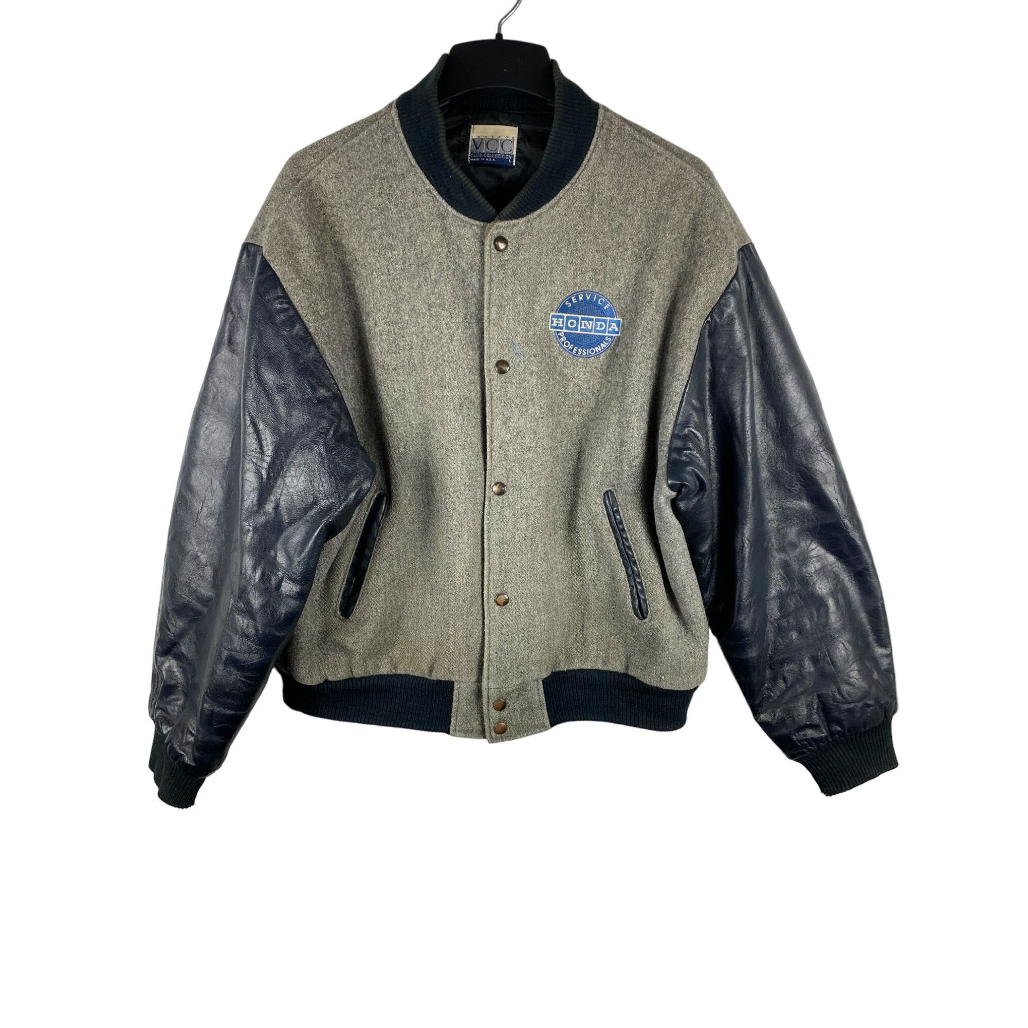 Vintage Vintage VCC Honda Service Professional Canvas/Leather Bomber ...