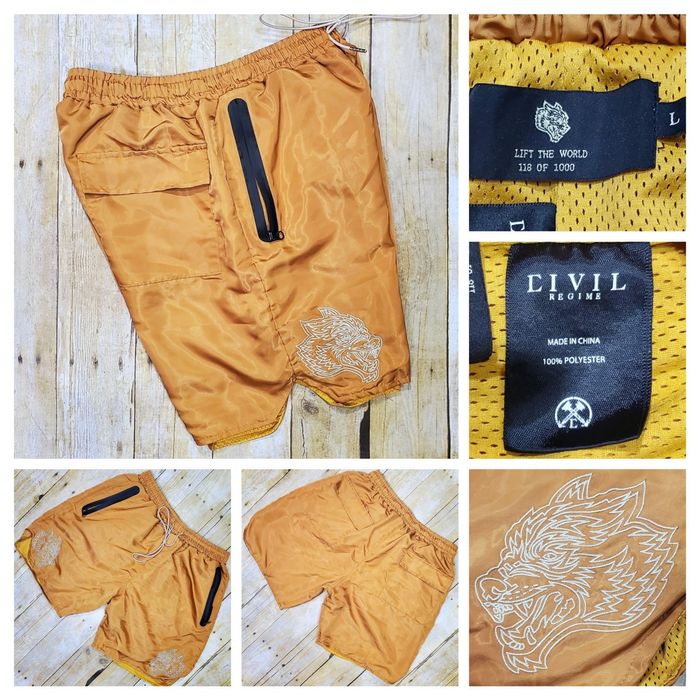 Civil Regime Darc Sport X Civil Regime 7.5” Inseam Shorts Wolves Gold ...