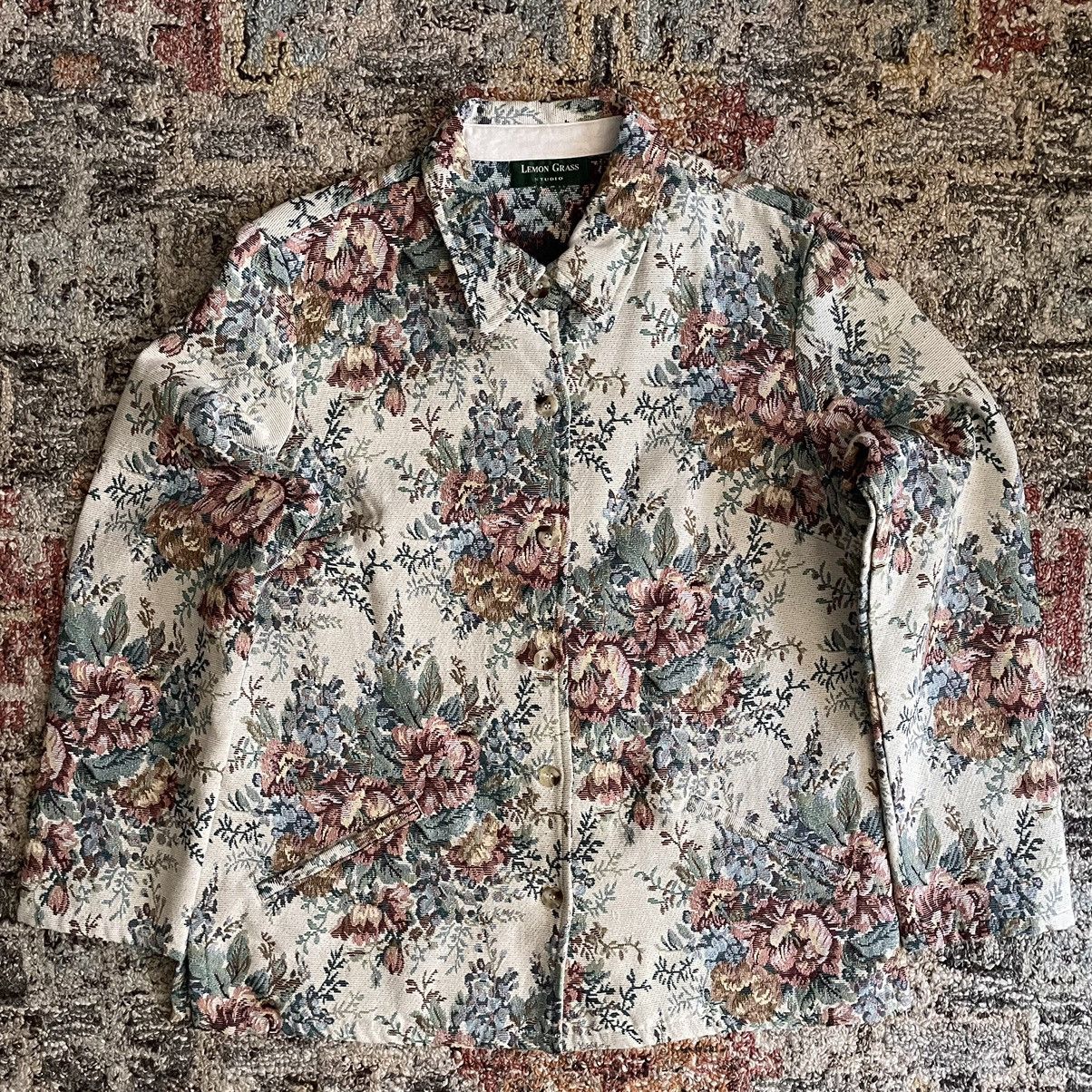 Vintage floral gobelin tapestry shirt jacket craig green bode | Grailed