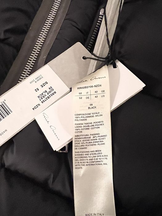 Rick Owens Rick Owens strobe gimp puffer vest | Grailed