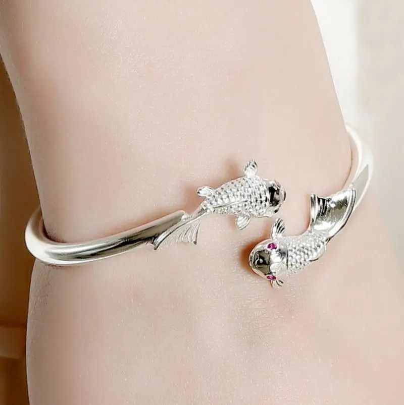 Jewelry × Streetwear × Vintage Silver Color Koi Fish Bracelet | Grailed