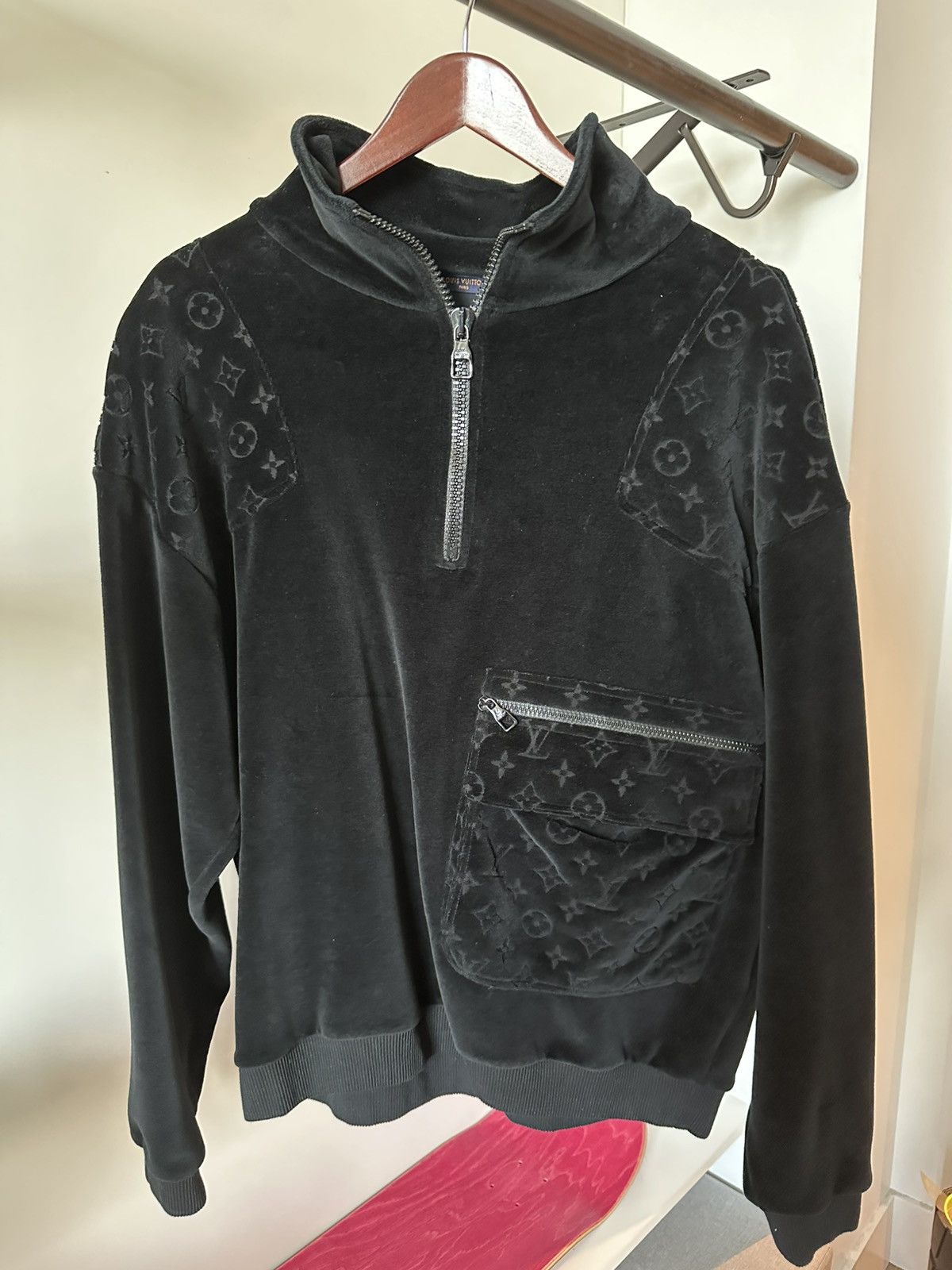 Louis Vuitton Louis Vuitton x Virgil Abloh velour cargo Quarter Zip ...