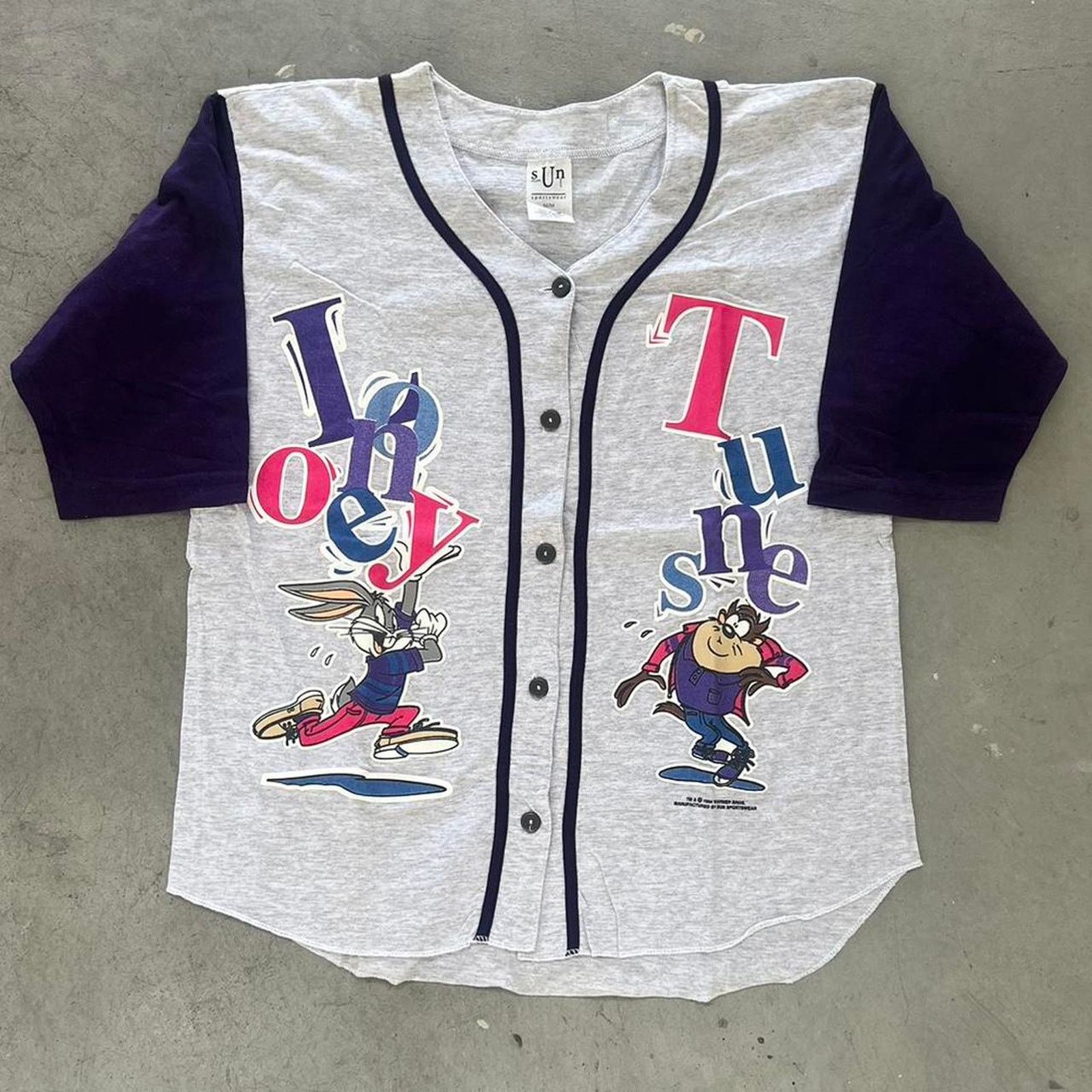 Vintage Vintage 90s Looney Tunes Cartoon Taz Baseball Jersey | Grailed