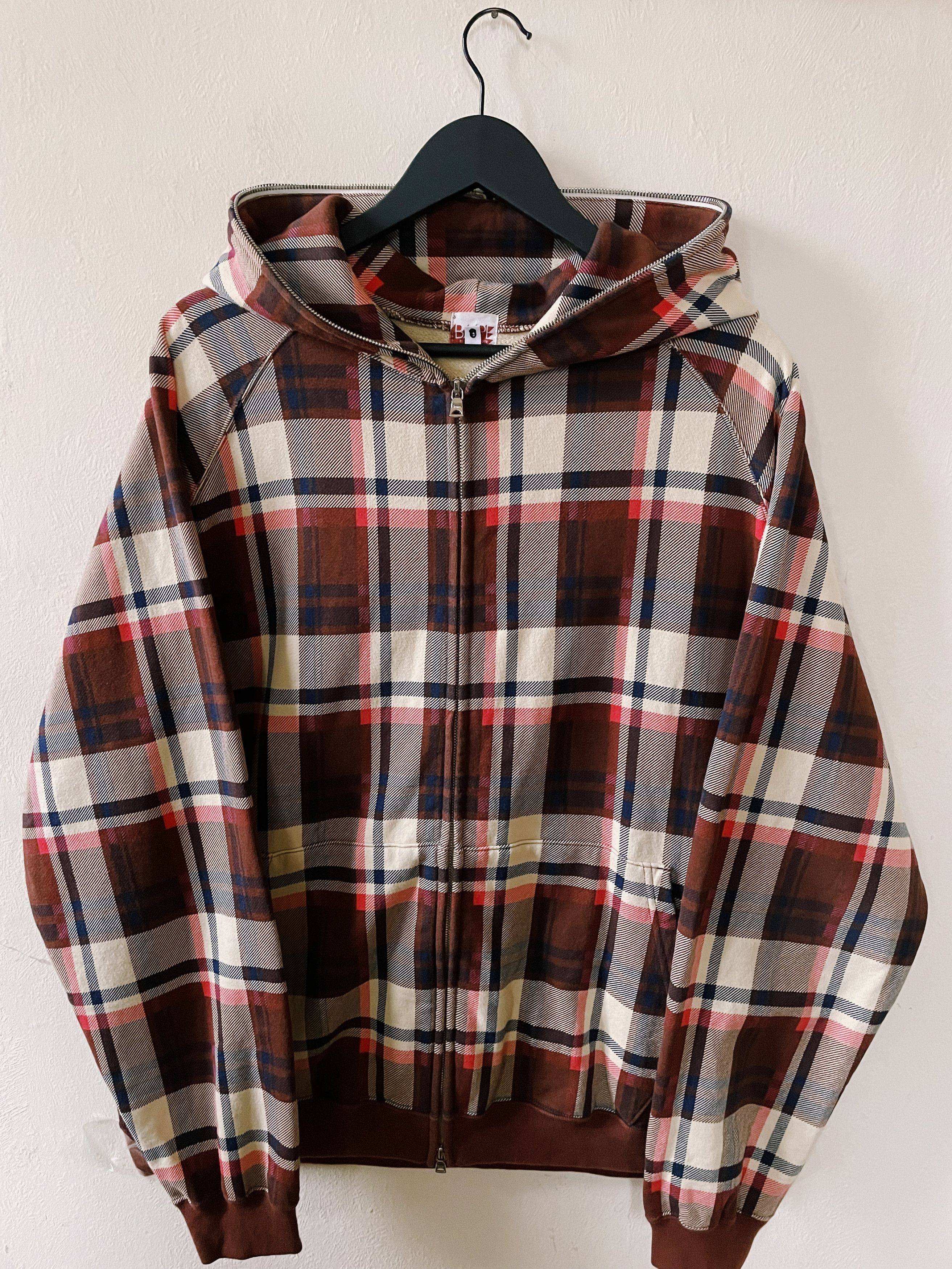Bape × Nigo × Vintage Bape A Bathing Ape Lovegene Check Plaid Fullzip ...