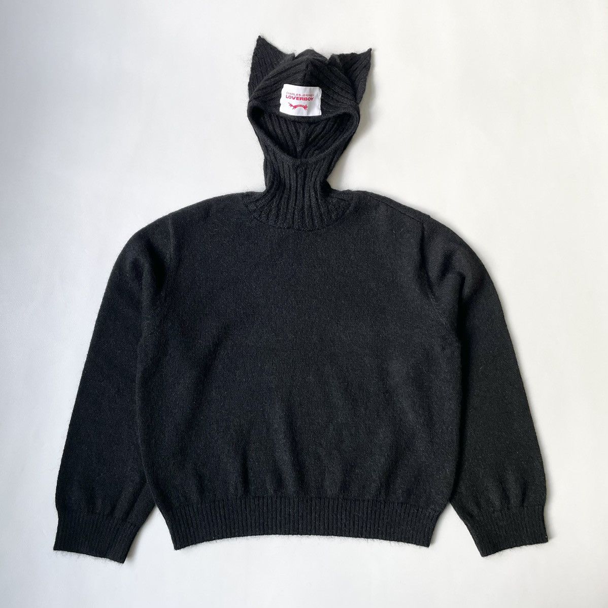 Charles Jeffrey LOVERBOY Black Mohair Ears Balaclava Sweater | Grailed