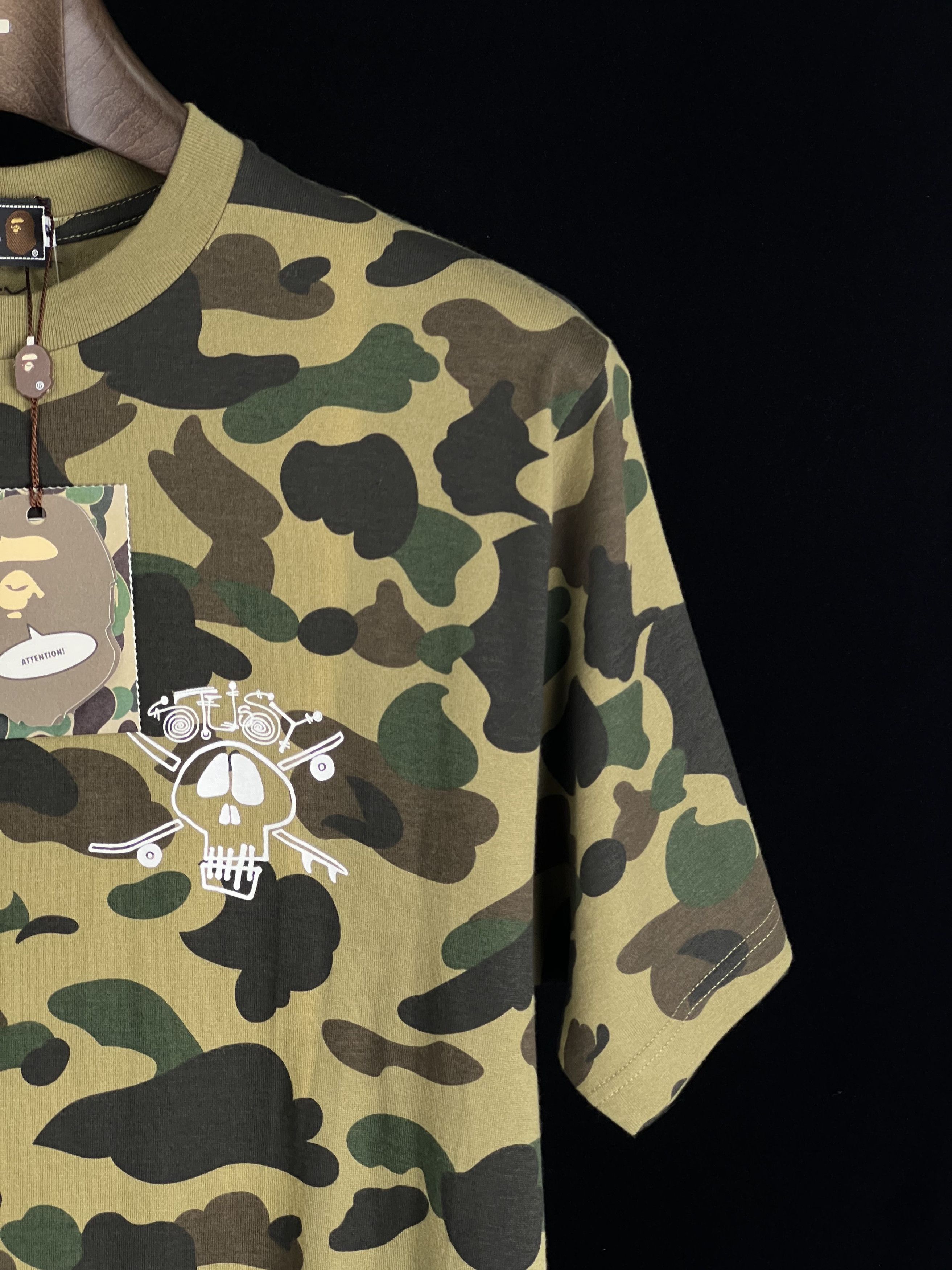 Bape × Stussy Brand New*30th Anniversary 1st Camo Skate Skull Logo T ...