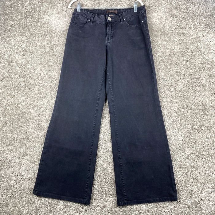 Vintage Christopher Blue Stretch Wide Leg Jeans Women's 12 Black Denim ...