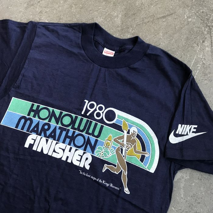 Nike RARE 1980 Nike Honolulu Marathon Finisher History Tee Shirt | Grailed
