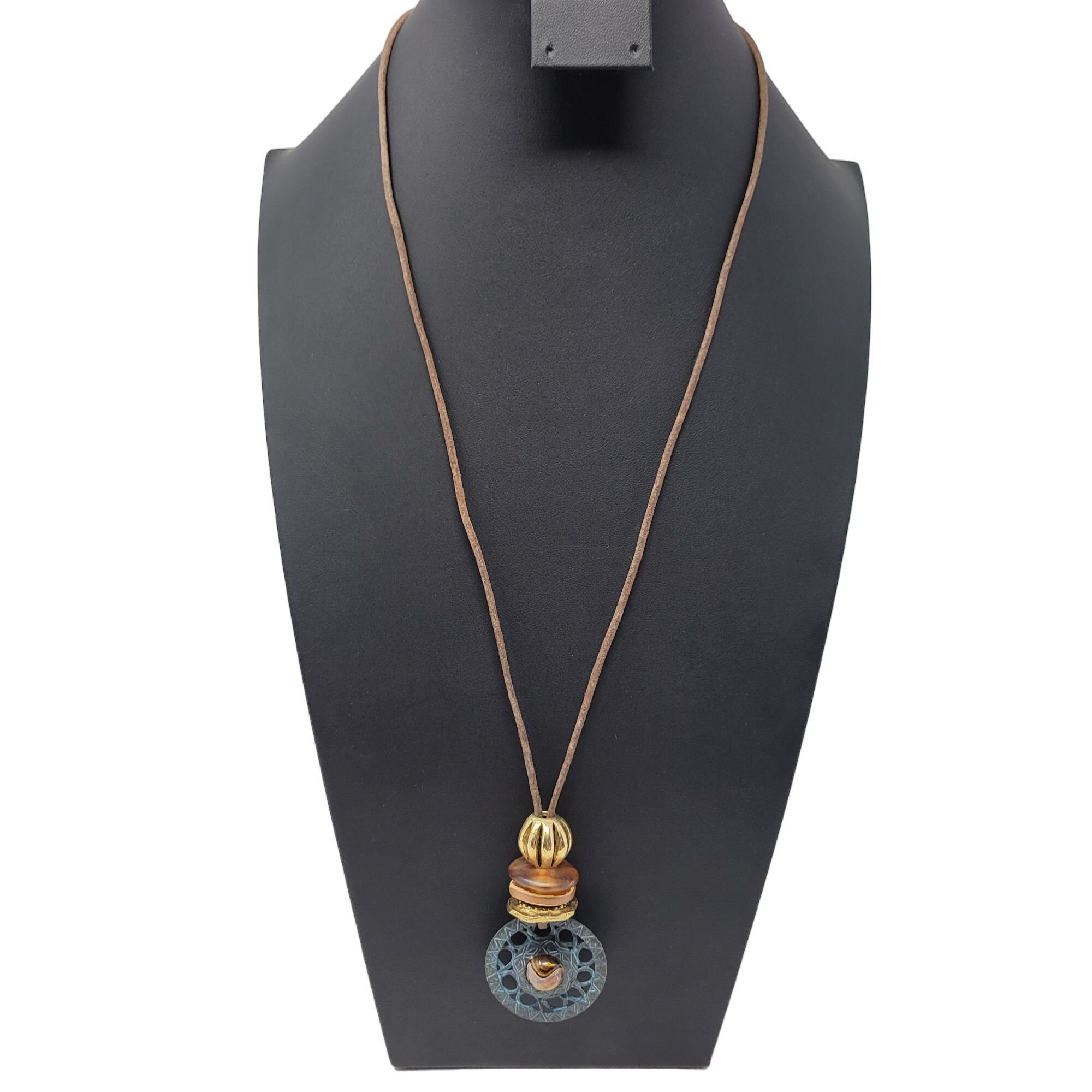 Express Express Primitive Tribal Necklace Leather Tied Medallion | Grailed