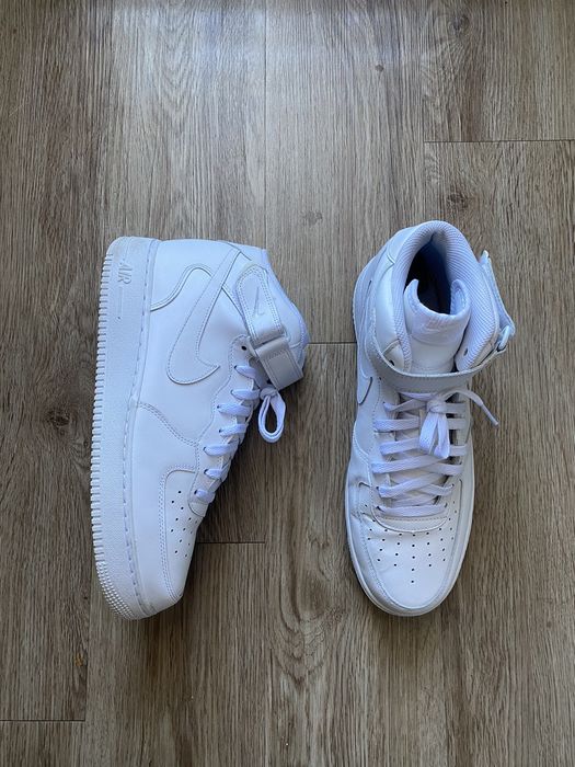 Nike NIKE ALL WHITE AIR FORCE 1 MID | Grailed