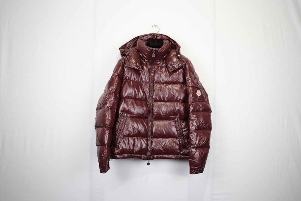 Moncler o1rshd Maya Bubble Down Coat in Brown / Burgundy | Grailed